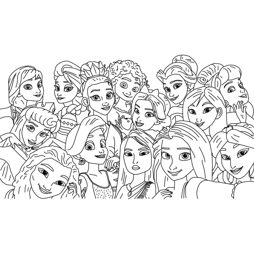 Disney princesses coloring page - Color Palette