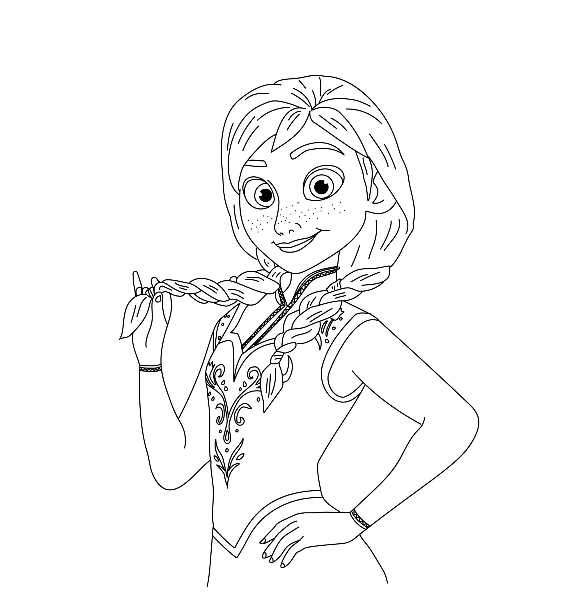Princess Anna from Frozen coloring page - Color Palette