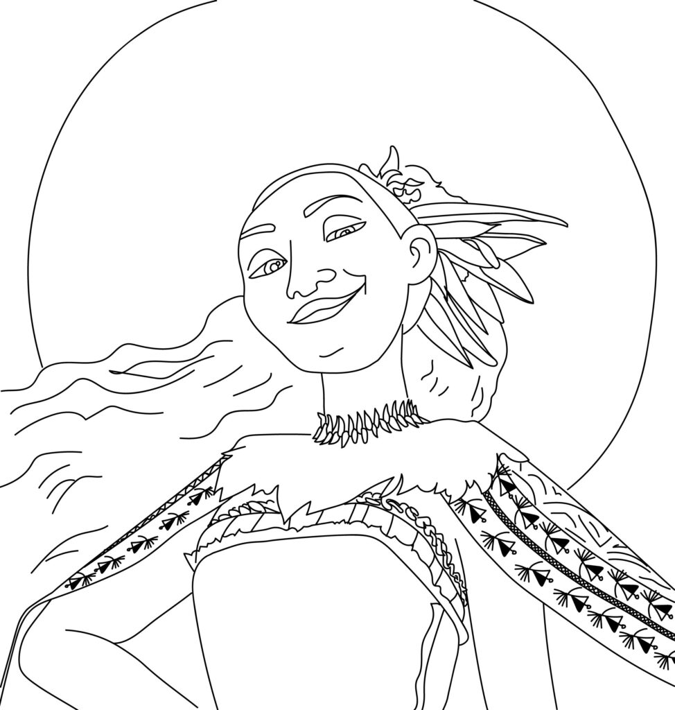 Simea and Moana from Moana 2 coloring page - Color Palette