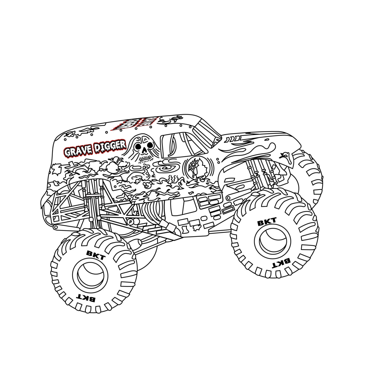 Monster truck Grave Digger coloring page - Color Palette